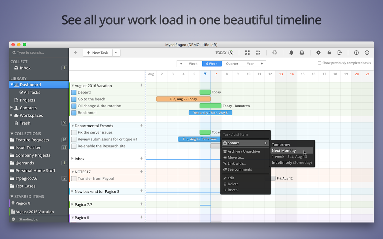 Pagico on Setapp | All-in-one task organizer for projects, files & contacts