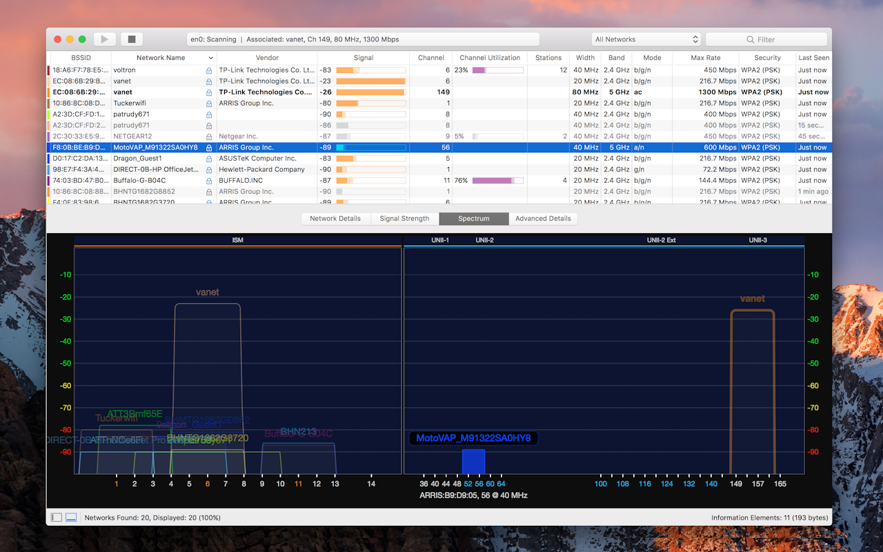 WiFi Explorer en Setapp | Analiza y monitoriza redes WiFi